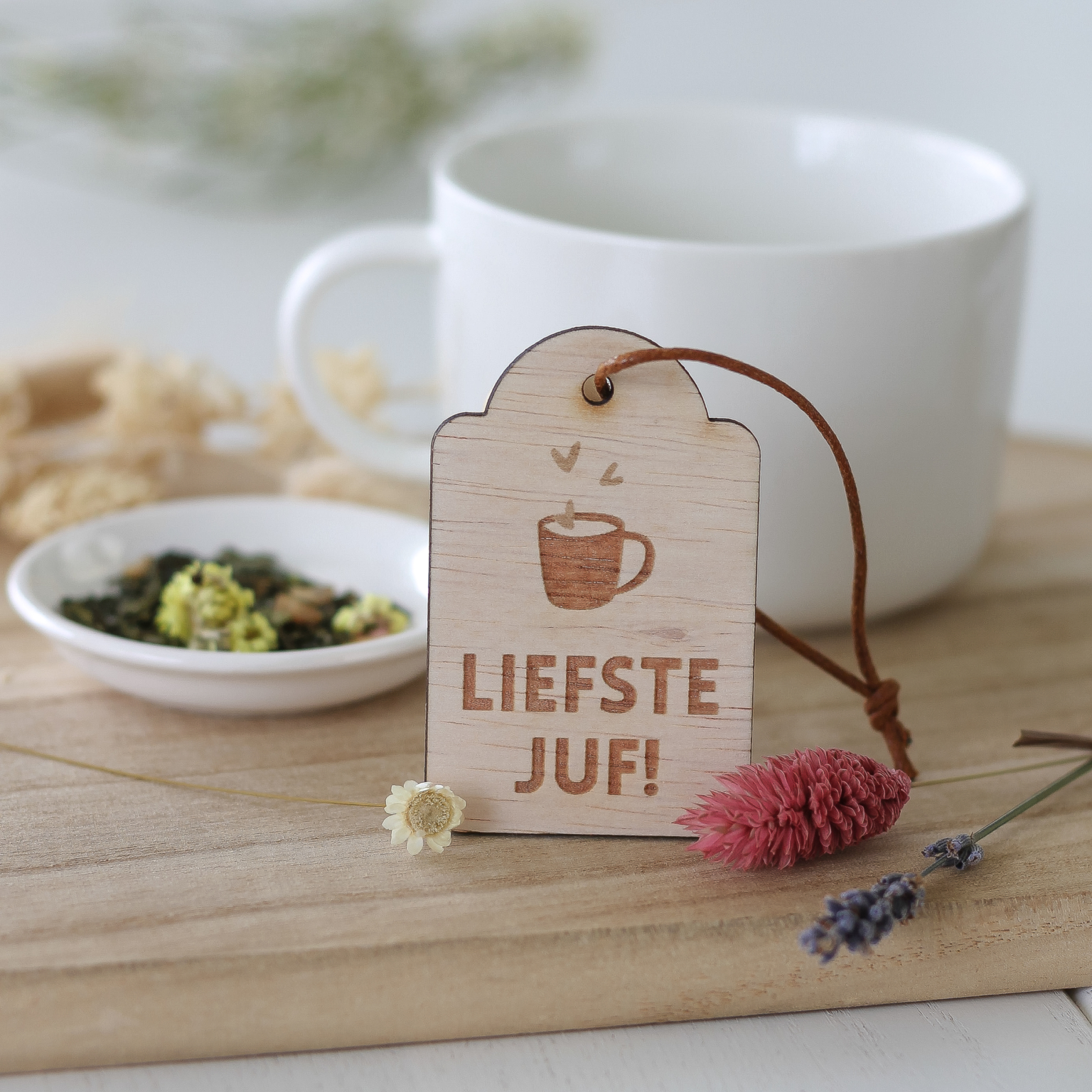 Giftset Duizendmaal Dank ´Liefste Juf´ - Het Theeplankje